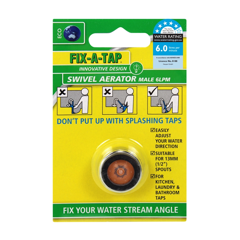 FIX-A-TAP Male 6LPM Swivel Aerator | Bunnings Warehouse FIX-A-TAP Male 6LPM Swivel Aerator | Bunnings Warehouse