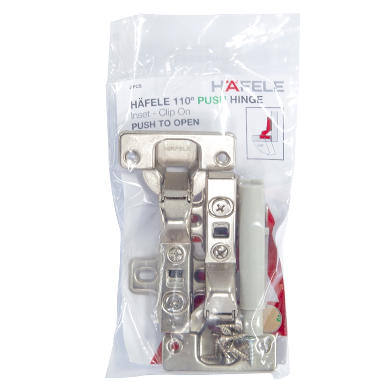 Hafele 110° Push Hinge Inset Clip On - 1 Pair | Bunnings Warehouse