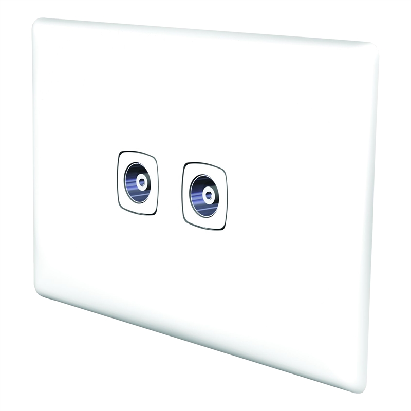 HPM LINEA TV & Audio F Coax & Coax Outlet - White | Bunnings Warehouse