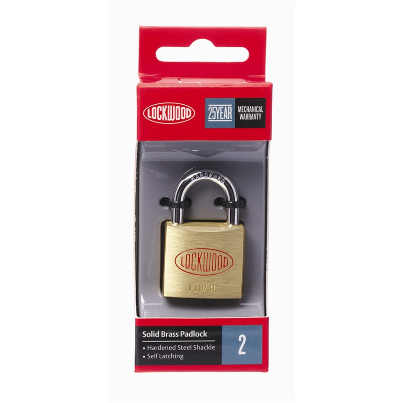 Lockwood 30mm Solid Brass 110 Series Padlock | Bunnings Warehouse