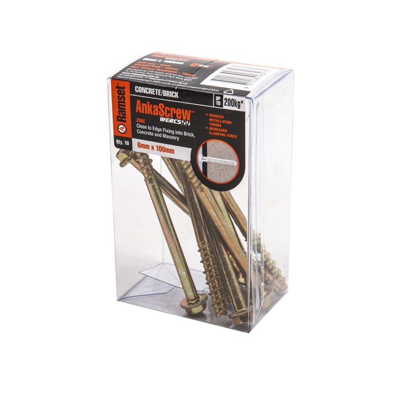 Ramset 6 x 100mm Zinc AnkaScrew Masonry Anchor - 10 Pack | Bunnings ...
