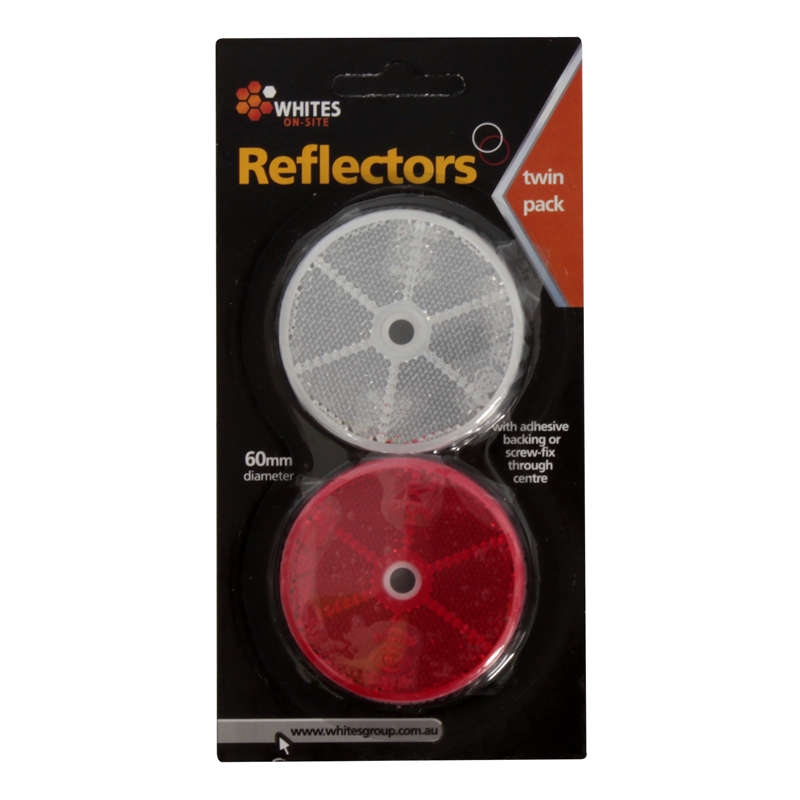 Whites On-Site Red / White Round Reflector - 2 Pack | Bunnings Warehouse