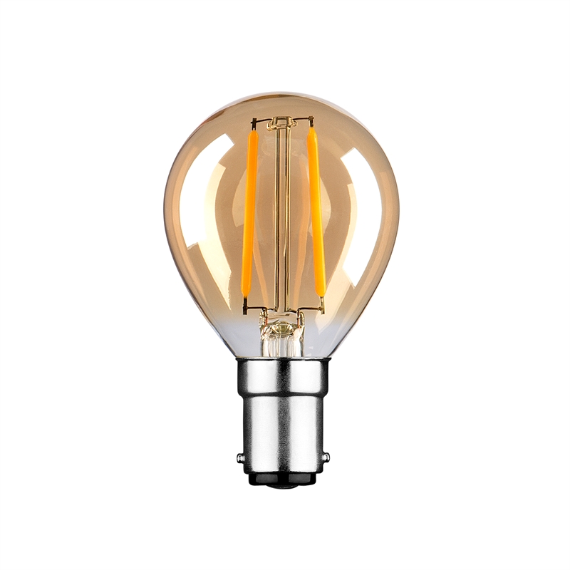 Luce Bella 2W 230lm Warm White Amber Fancy Round LED SBC Globe Luce Bella 2W 230lm Warm White Amber Fancy Round LED SBC Globe