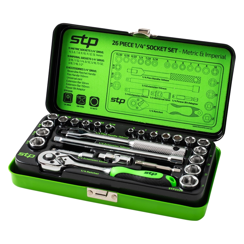 Supatool Premium 26 Piece 1/4" Drive Socket Set | Bunnings Warehouse