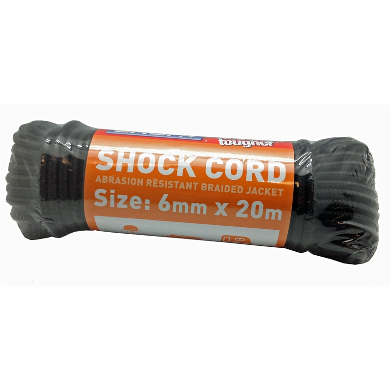 Grunt 6mm x 20m Black Shock Cord | Bunnings Warehouse