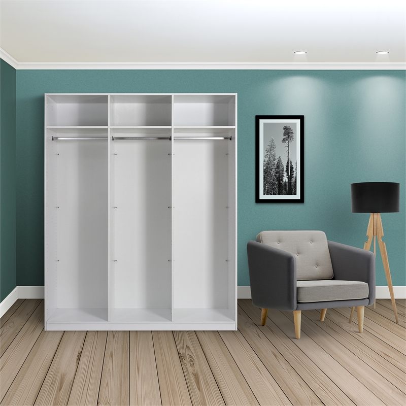 Flexi Storage White 3 Door Frame Hinge Wardrobe | Bunnings Warehouse